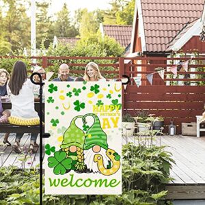 St Patrick's Day Garden Flag Welcome Garden Yard Flag Irish Decor Holiday Garden Flags Spring Home Decor Double Sided Rustic Farmland Yard Lawn House Decorative Banners 12.6 x 18.5 inch