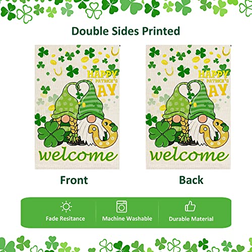 St Patrick's Day Garden Flag Welcome Garden Yard Flag Irish Decor Holiday Garden Flags Spring Home Decor Double Sided Rustic Farmland Yard Lawn House Decorative Banners 12.6 x 18.5 inch