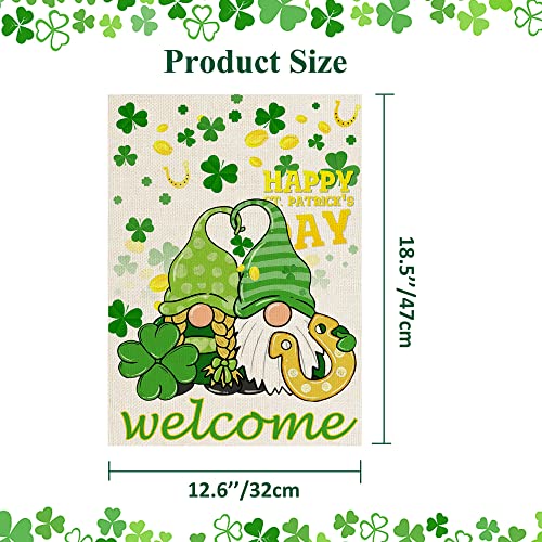 St Patrick's Day Garden Flag Welcome Garden Yard Flag Irish Decor Holiday Garden Flags Spring Home Decor Double Sided Rustic Farmland Yard Lawn House Decorative Banners 12.6 x 18.5 inch