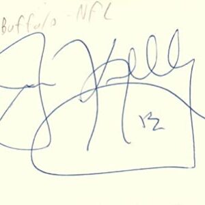 Jim Kelly Buffalo For NFL Football Player Autographed Signed Index Card JSA COA