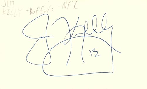 Jim Kelly Buffalo For NFL Football Player Autographed Signed Index Card JSA COA