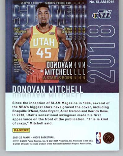 2021-22 Panini Hoops SLAM #15 Donovan Mitchell Utah Jazz NBA Basketball Trading Card