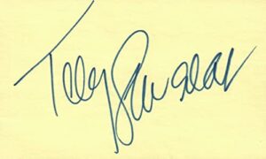 telly savalas actor movie tv autographed signed index card jsa coa