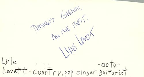 Lyle Lovett Singer Guitarist Pop Country Music Signed Index Card JSA COA