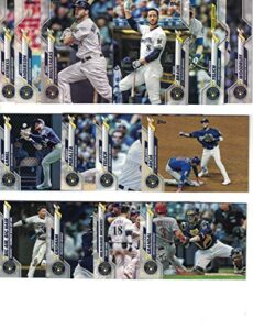 milwaukee brewers/complete 2020 topps brewers baseball team set! (29 cards) series 1 and 2