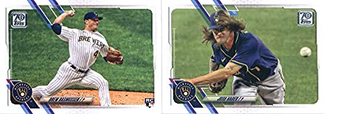 2021 Topps Complete (Series 1 & 2) Milwaukee Brewers Team Set of 19 Cards: Dab on 'Em(#7), Eric Sogard(#21), Milwaukee Brewers(#59), Orlando Arcia(#91), Christian Yelich(#100), Brandon Woodruff(#135), Lorenzo Cain(#234), Omar Narvaez(#282), Avisail Garcia