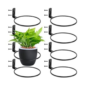 finderomend wall plant holder 6 inch flower pot holder bracket ring wall mounted metal planter hooks hangers wall bracket wall planter hook for balcony home garden yard (8)