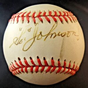 Rare Si Johnson Single Signed Official Baseball For Cardinals 1948 Braves w/JSA COA