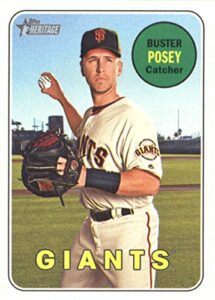 2018 topps heritage #293 buster posey san francisco giants baseball card