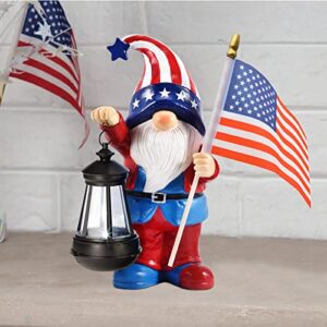 nacome garden gnomes statue for yard decorations – outdoor sculptures patriotic decor memorial day decorations for 4 of july usa independence day gift