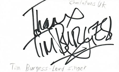 Tim Burgess Lead Singer Charlatans UK Rock Band Music Signed Index Card JSA COA