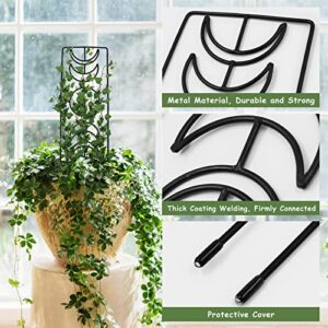 Moon Phase Plant Trellis Indoor Houseplant Trellis for Climbing Plant 17.2" Small Garden Trellis Potted Plant Metal Wire Trellis Set of 2