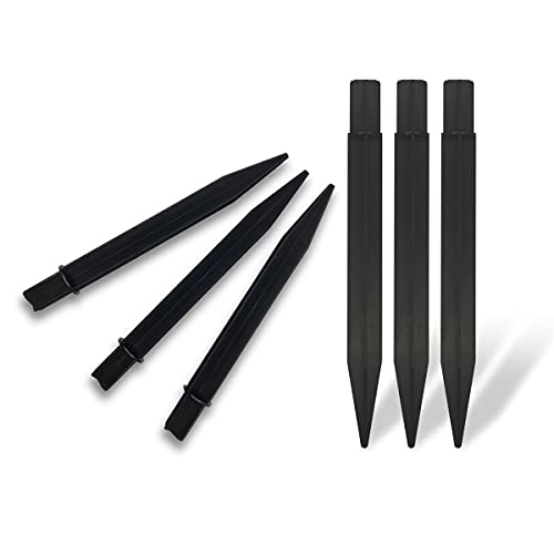 zhuohai 6PCS 8.25 Inch Reinforced Ground Spikes, Solar Lights Spikes ABS Plastic Lights Replacement Stakes, Ideal for Solar Pathway Lights Garden Lights Torch Lights( Inside Diameter of 0.83 Inches)