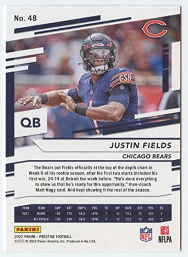 2022 Panini Prestige #48 Justin Fields Chicago Bears NFL Football Trading Card