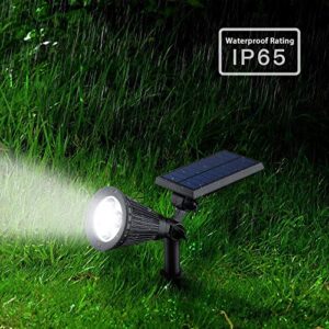 FALOVE Solar Spot Lights Outdoor, 180°Adjustable Auto On/Off Flag Pole Lights, Waterproof Security Wall/Ground Light for Garden, Pool Area, Tree, Pond, Landscape and Yard(1 Pack)