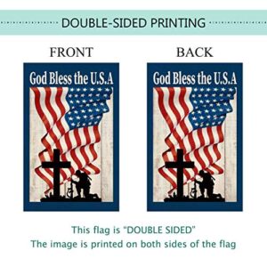 Baccessor God Bless America Patriotic Garden Flag Double Sided, Memorial Day 4th of July Independence Day American Star and Strip Yard Flag Outdoor Outside Holiday Decoration 12 x 18 Inch