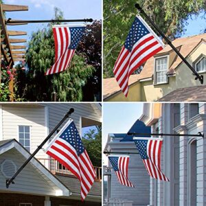 HOOSUN Flag Pole Kit 6 FT,Flag Pole with Bracket,Heavy Stainless Steel Garden Flagpole, Home,Commercial,Outdoor Wall Mounted Flagpole,House Flag Poles for Porch (6 FT, Black)