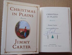 president jimmy carter signed book christmas in plains 1st print beckett bas