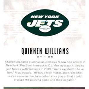 2019 Panini Illusions #61 Quinnen Williams New York Jets Football Card