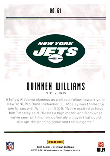 2019 Panini Illusions #61 Quinnen Williams New York Jets Football Card