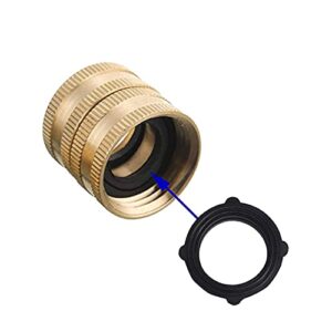 Hourleey Garden Hose Adapter, 3/4 Inch Solid Brass Hose Connectors Adapters, Male to Male, Female to Female, 4-Pack with Extra 6 Washers