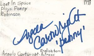 angela cartwright english born actress lost in space signed index card jsa coa