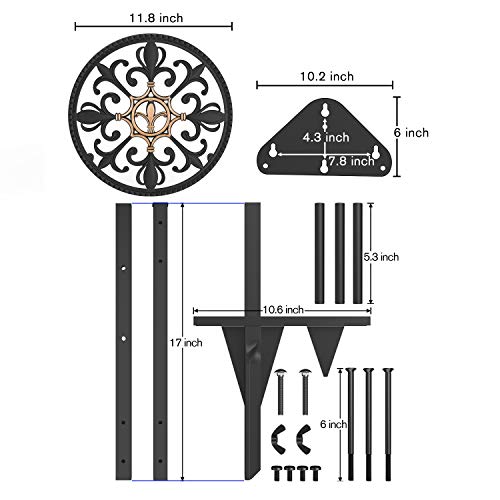 GOFORWILD Garden Hose Holder, Decorative Hose Butler Sturdy Water Hose Rack, Durable Wall Hose Hanger, Holds 125-Feet of 5/8-Inch Hose, Hose Reel, Made of Stainless Cast Aluminum, 7007