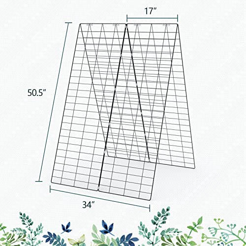 Giantex 8 Panels Cucumber Trellis, A-Frame Garden Trellis for Plant Climbing, Greenhouse Vegetable Fruit Grow Support with 18 Clips, 16 Ground Stakes, 8 Spiral Connectors, 12 Cable Tie, Twist Tie