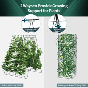 Giantex 8 Panels Cucumber Trellis, A-Frame Garden Trellis for Plant Climbing, Greenhouse Vegetable Fruit Grow Support with 18 Clips, 16 Ground Stakes, 8 Spiral Connectors, 12 Cable Tie, Twist Tie