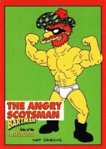 the angry scotsman trading card (the simpsons) 1994 skybox #b5