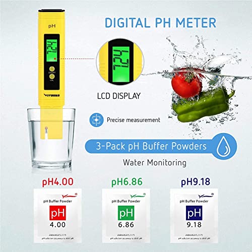 VIVOSUN Digital PH Meter, 3-in-1TDS EC and Temperature Meter, Plant Soil MoistureTester Combo for Home, Garden and Hydroponics