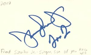 frank sinatra jr singer son of frank sinatra music signed index card jsa coa