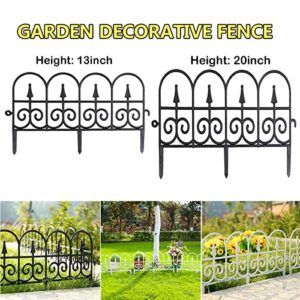 Garden Fence, 10 Pack Decorative No Dig Fencing 20ft (L) x 20in (H) Rustproof Landscape Folding Fence Panel Border Decor Picket Flower Edging for Outdoor Patio Yard Landscape