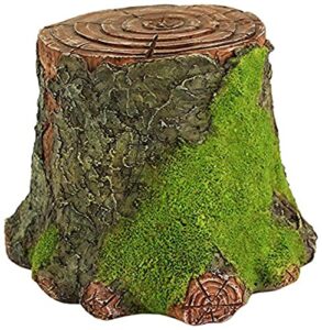 top collection 4284 decorative mossy tree stump display figurines, green, brown