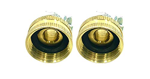 BRUFER 5022H Brass Female Garden Hose Thread Swivel With 1/2" Barb x 3/4"GHT, Includes Stainless Steel Clamps - Pack of 2 Complete Fittings with Clamps