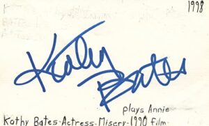 kathy bates actress misery tv movie autographed signed index card jsa coa