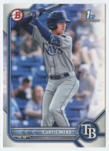 2022 bowman prospects #bp-10 curtis mead 1st bowman tampa bay rays mlb baseball trading card