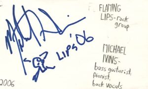 michael ivins bassist flaming lips rock band music signed index card jsa coa