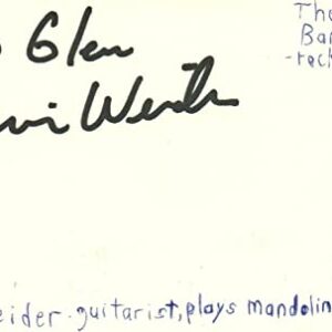 Jim Weider Guitarist Mandolin The Rock Band Music Signed Index Card JSA COA