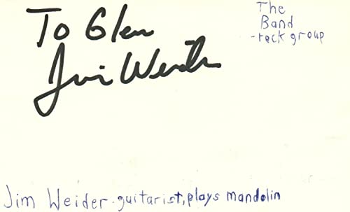 Jim Weider Guitarist Mandolin The Rock Band Music Signed Index Card JSA COA