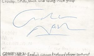 graham nash singer guitarist hollies music autographed signed index card jsa coa