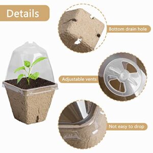 PURPLE STAR 1N 20 PCS Seeding Starter Peat Pots with Humidity Dome-2.3 Inch Square Biodegradable Plant Nursery Pots-Eco-Friendly Seedling Planting Pot for Garden Vegetable Flower Germination