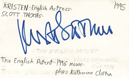 Kristen Scott Thomas English Actress Movie Autographed Signed Index Card JSA COA