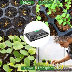 winemana 5 Set Seed Starter Trays with Humidity Dome, 200 Cell Grow Trays Seedlings Plant Staring Trays with Labels, Garden Propagator Set, Mini Greenhouse Germination Kit for Seed Growing