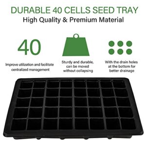 winemana 5 Set Seed Starter Trays with Humidity Dome, 200 Cell Grow Trays Seedlings Plant Staring Trays with Labels, Garden Propagator Set, Mini Greenhouse Germination Kit for Seed Growing