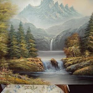 R Boren Gorgeous Original Oil on Canvas Majestic Waterfall Painting