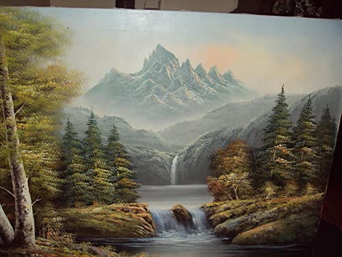 R Boren Gorgeous Original Oil on Canvas Majestic Waterfall Painting