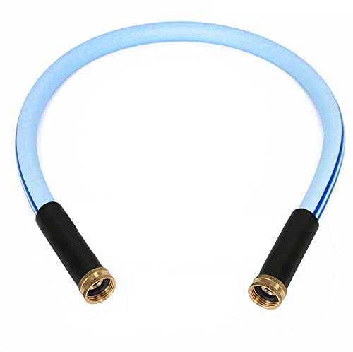 Atlantic Female to Female Heavy Duty Garden Hose 5/8 Inch x 3 Foot Blue Water Hose Short Connection Leader Hose (Blue 3FT Female-Female)