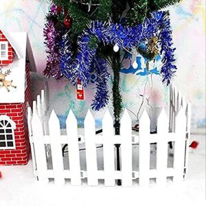 White Christmas Tree Fence 4 pcs 9.8x11.8 Inch Christmas Tree Gate for Dogs Cats Wedding Party Decoration Indoor Garden Border Grass Lawn Edge Fence(39.4 inch Total)