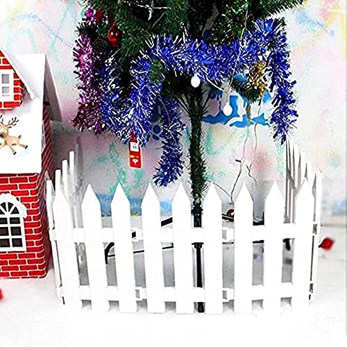 White Christmas Tree Fence 4 pcs 9.8x11.8 Inch Christmas Tree Gate for Dogs Cats Wedding Party Decoration Indoor Garden Border Grass Lawn Edge Fence(39.4 inch Total)